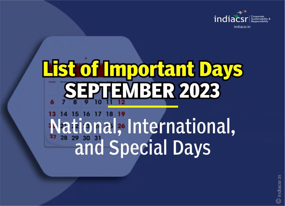 List of Important Days in September 2023: National, International, and ...