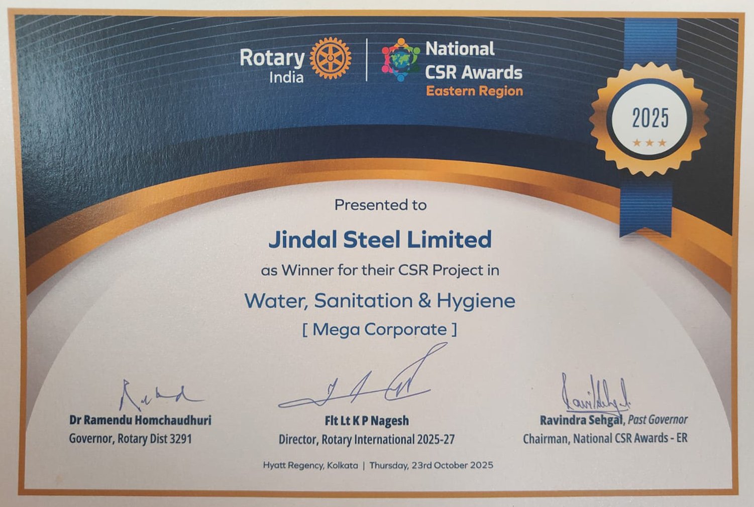 Jindal Steel Recognised for Impactful CSR Water and Sanitation ...