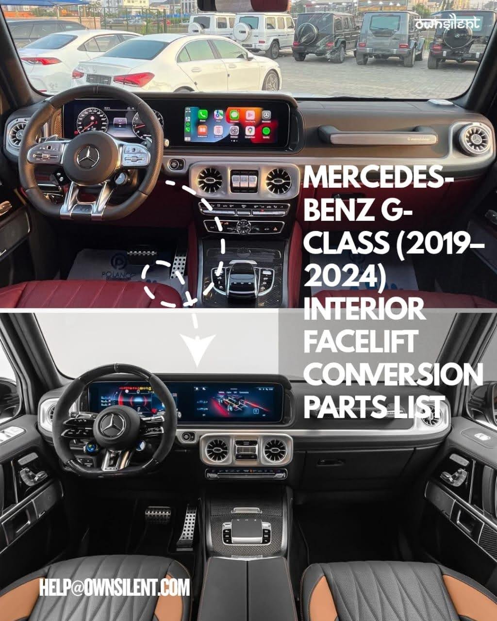 Mercedes-Benz G-Class 2019–2024 Interior Upgrade: Old-to-New MBUX 3 HU7 ...